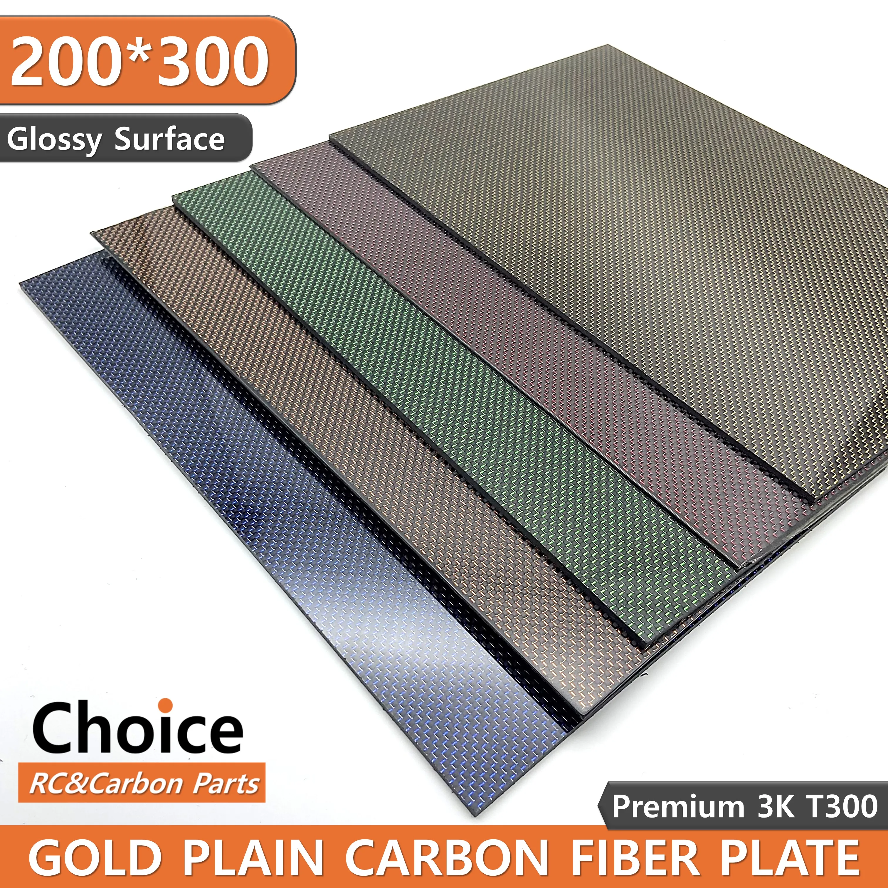 300X200mm Multicolor Carbon Fiber Plate Red Blue Yellow Green Orange 3K ...