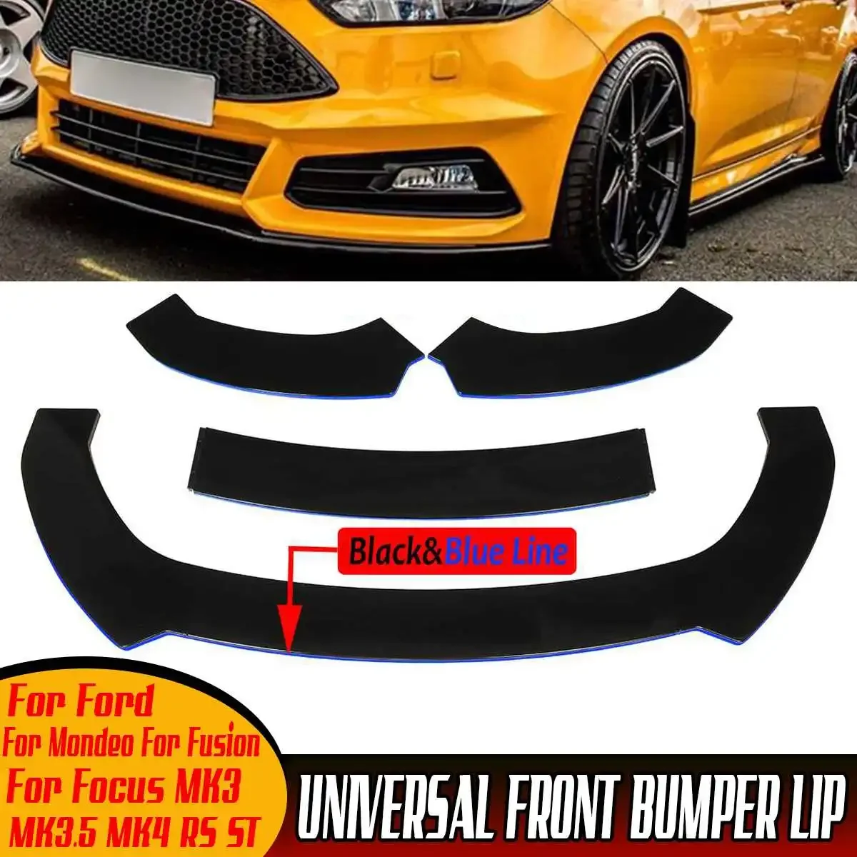 3x-Universal-Car-Front-Bumper-Splitter-Lip-Diffuser-Spoiler-Guard-For ...