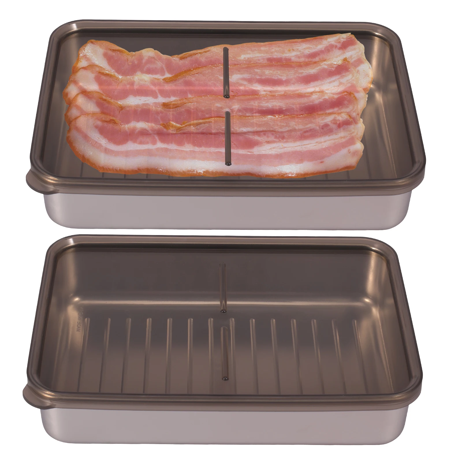 2Pcs-304-Stainless-Steel-Food-Storage-Box-with-Lid-for-Bacon-Steak-Meat ...