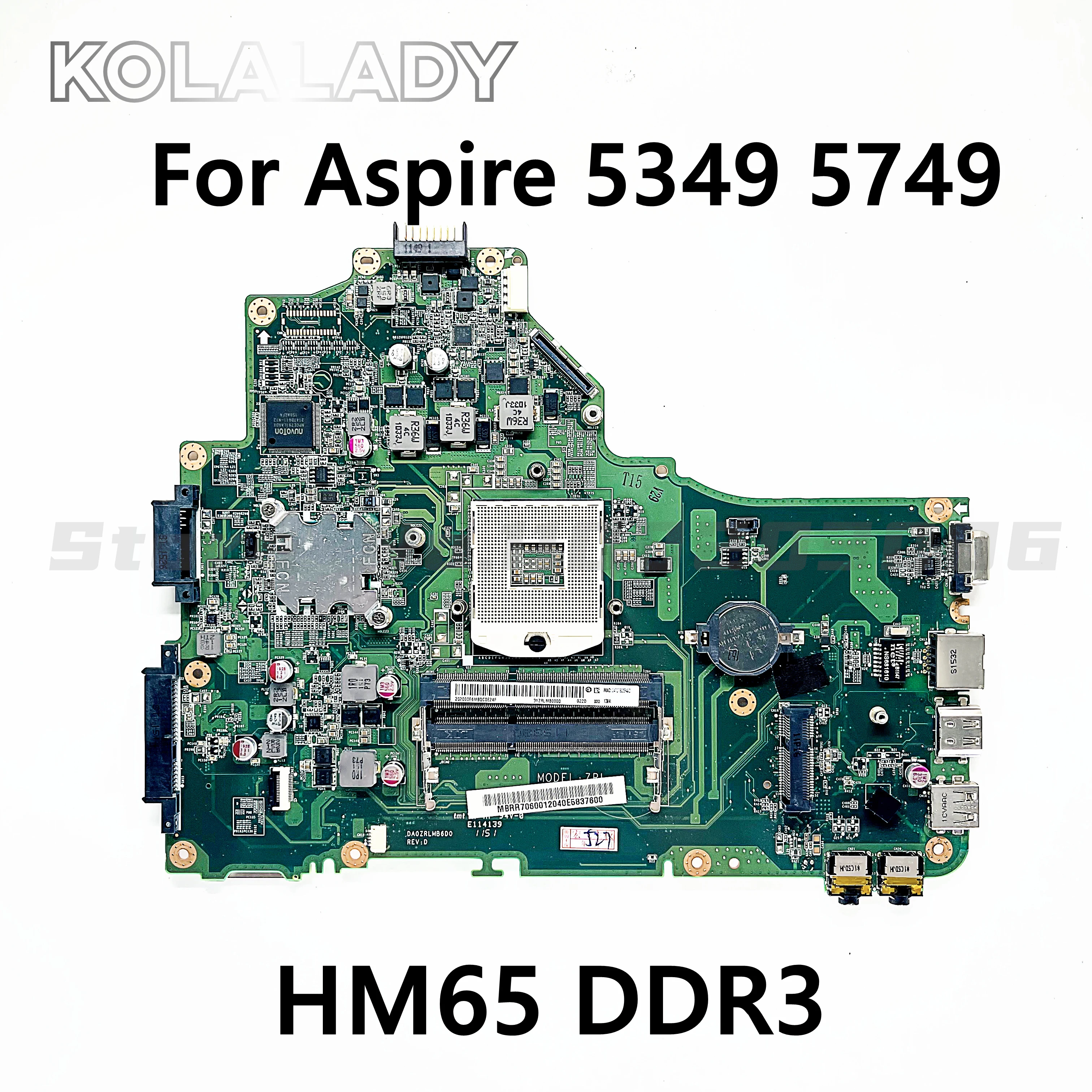 MBRR706001 MB.RR706.001 Mainboard For Acer ASPIRE 5349 5749 Laptop Motherboard DA0ZRLMB6D0 HM65 ...