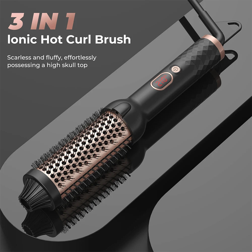 38mm Heated Hot Hair Brush to Create Natural Curls Hot Round Brush 10 ...