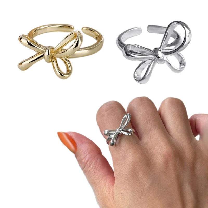 Fashionable-Ribbon-Bows-Rings-Women-Temperament-Butterfly-Knot-Rings ...