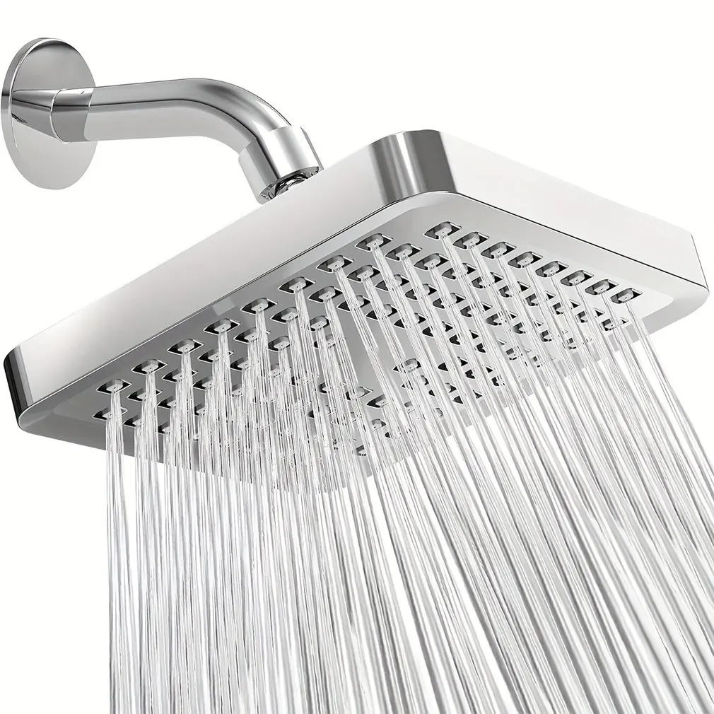 High-Pressure-Rain-Shower-Head-6-Inch-Large-Square-Adjustable-Wall ...