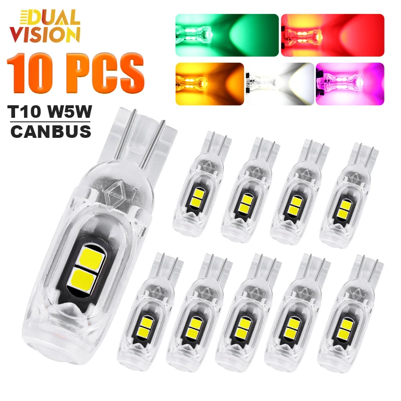 10pcs T10 LED Canbus W5W 2835 5smd 194 168 192 LED Car Interior Light ...