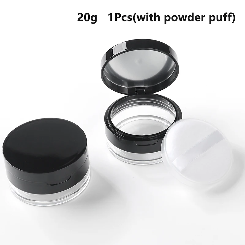 20g Empty Loose Powder Box Pot Makeup Jar Sifter Container Puff Mirror ...