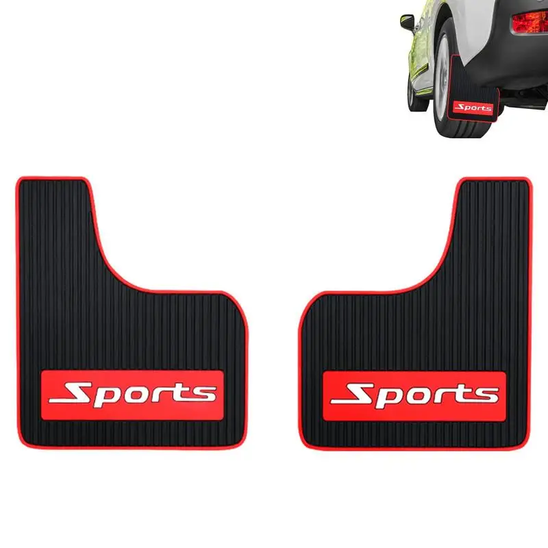 Universal-Mud-Flaps-2pcs-Rally-Armorss-Mud-Flaps-Black-Red-PVC-Mudguard ...
