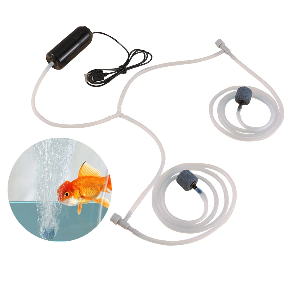 Aquarium Oxygen Air Pump Fish Tank Compressor Mute Portable USB Mini ...