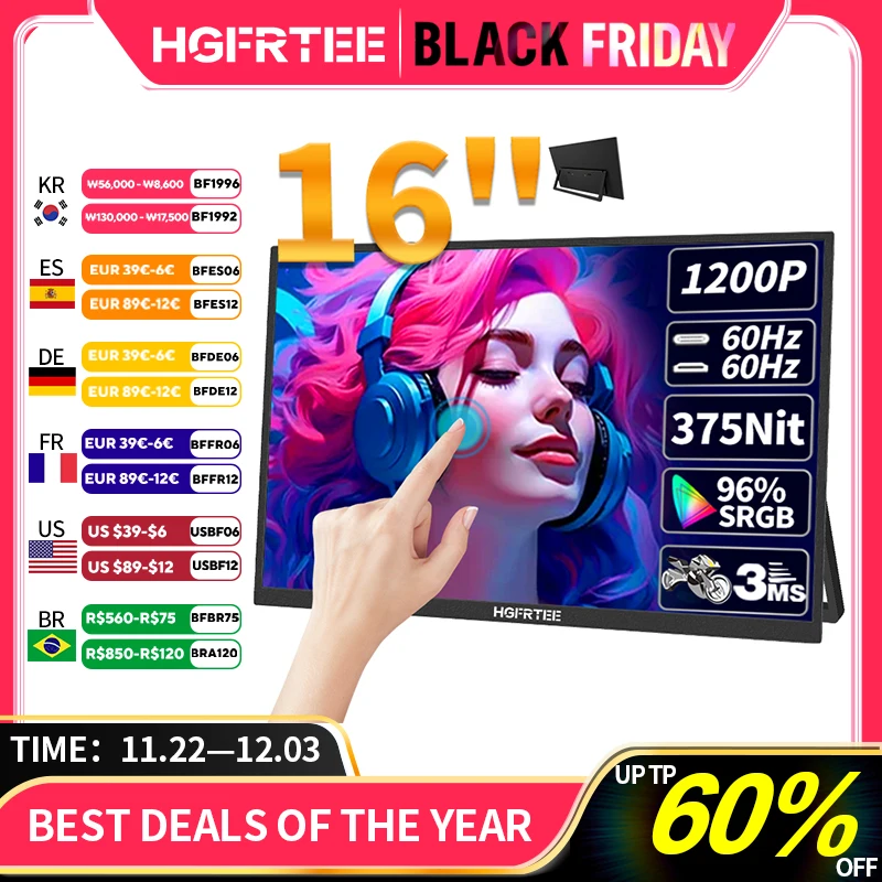 HGFRTEE-16inch-Touch-Portable-Monitor-16-10-96-sRGB-350Cd-m-Second ...
