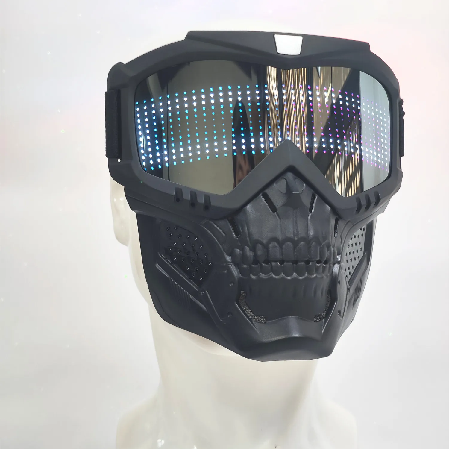 Bluetooth App Rgb Halloween Skull Glowing Led Sign Cosplay Carnival ...