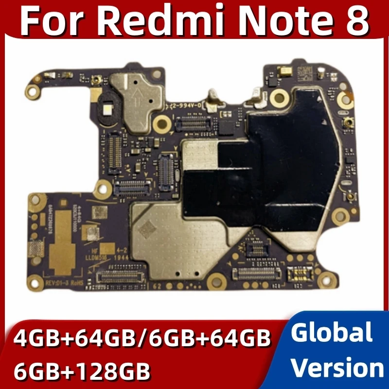 100% ทดสอบเต็มทำงานเดิมปลดล็อคเมนบอร์ดสำหรับ Xiaomi R edmi Note8หมาย ...