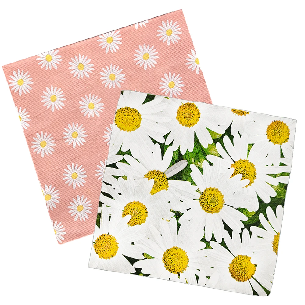 20/40/60/80/100/200pcs Daisy Paper Napkin Pink Groovy Daisy Boho Napkin ...