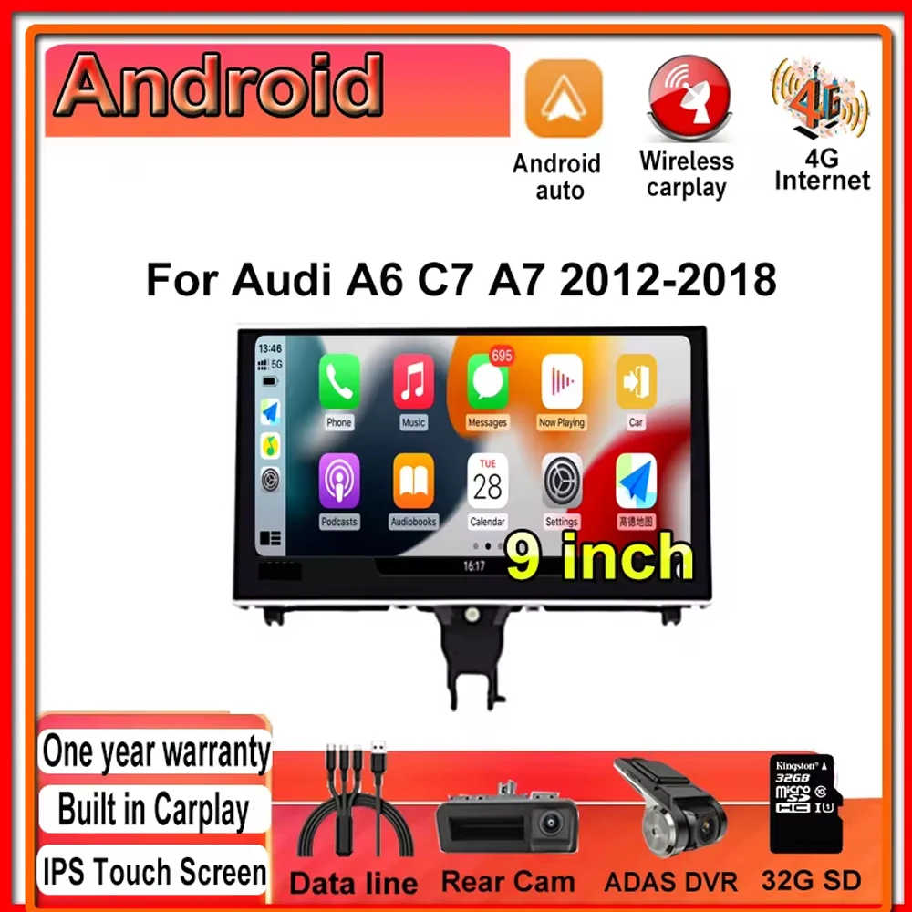 for-Audi-A6-C7-A7-2012-2018-Android-14-IPS-Screen-9-Inch-Car ...