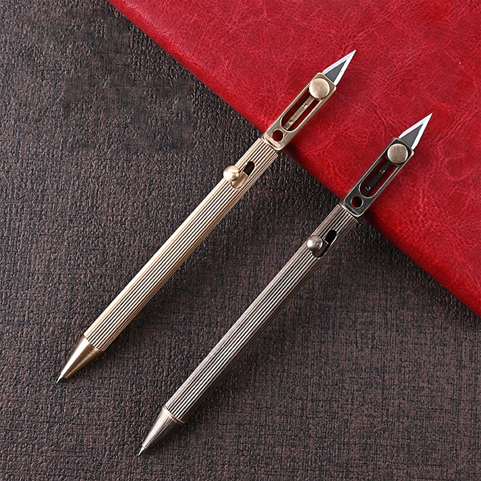 Creative-Brass-Tactical-Pen-with-Knife-EDC-Multifunctional-Tool ...