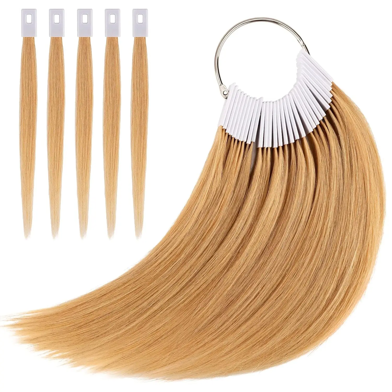 Black-Star-real-human-hair-palette-Test-strands-swatch-prosthesis-ring ...