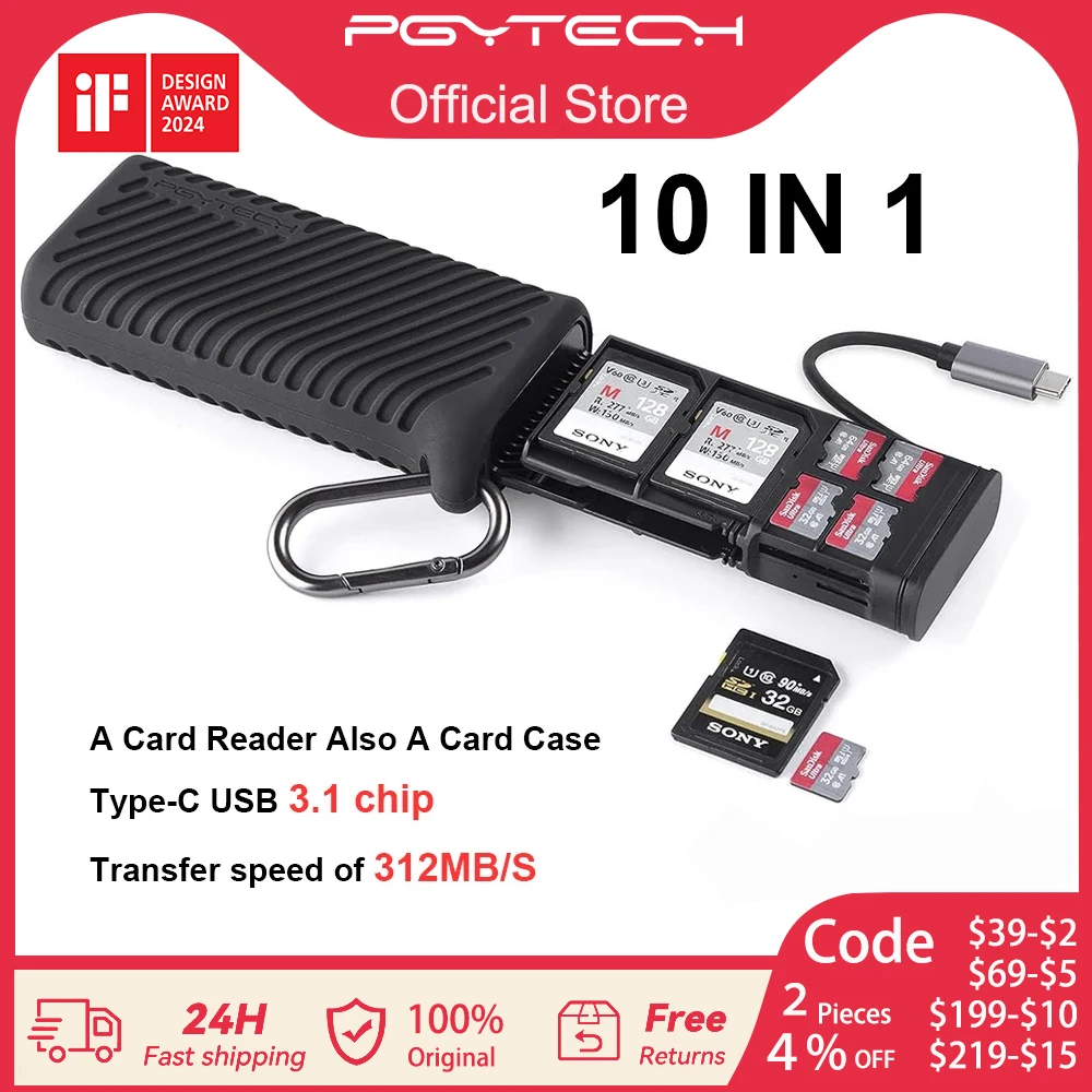 PGYTECH-CreateMate-lector-de-tarjetas-de-alta-velocidad-funda-SD-TF-SIM ...