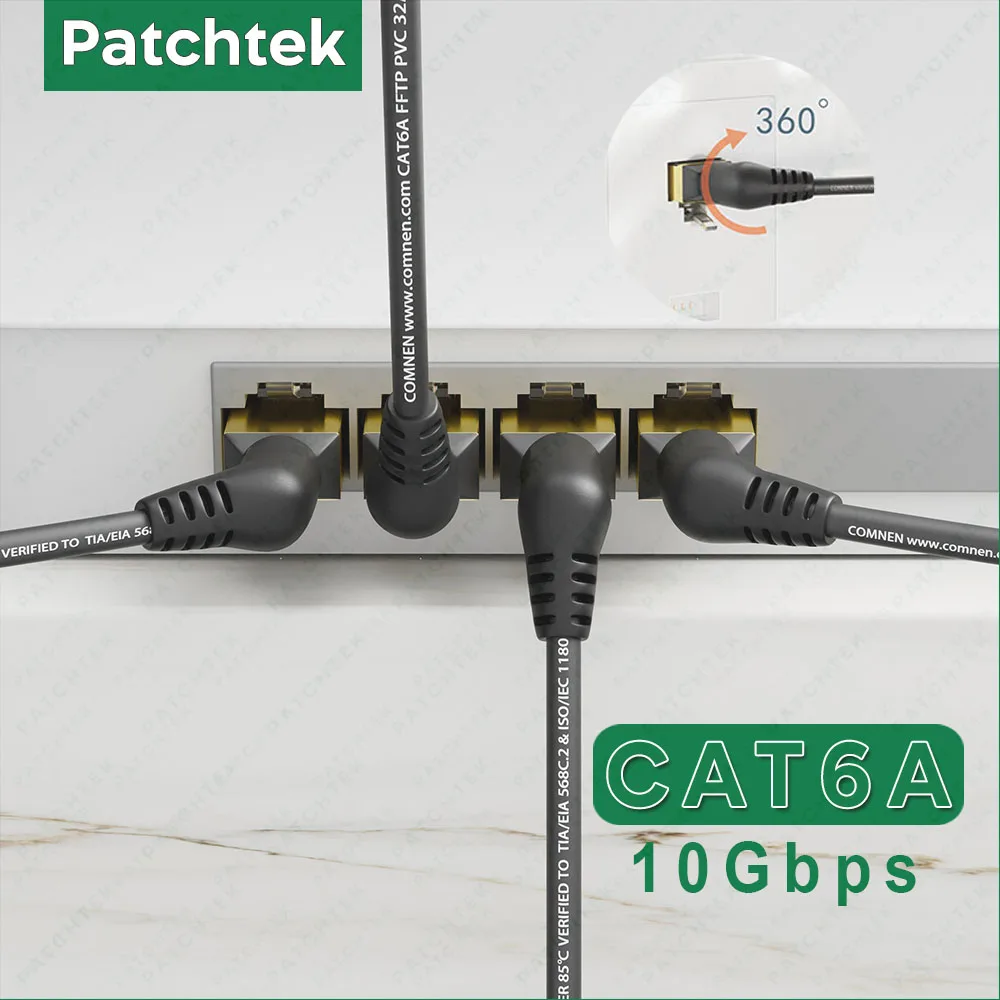 Pathtek-Cat6A-Cable-Slim-Rj45-360-Rotation-0-15m-5m-90-Degree-Ethernet ...