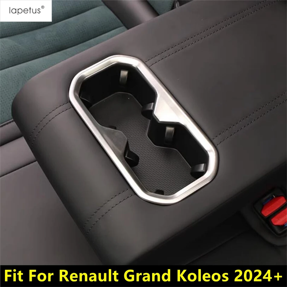 Renault Grand Koleos 2024 2025 스테인레스 스틸 인테리어 액세서리 용 뒷좌석 워터 컵 홀더 프레임 장식 ...