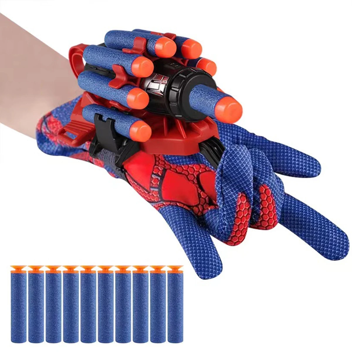 New Spiderman Figure Toy Kids Plastic Cosplay Glove Launcher Set Hero ...