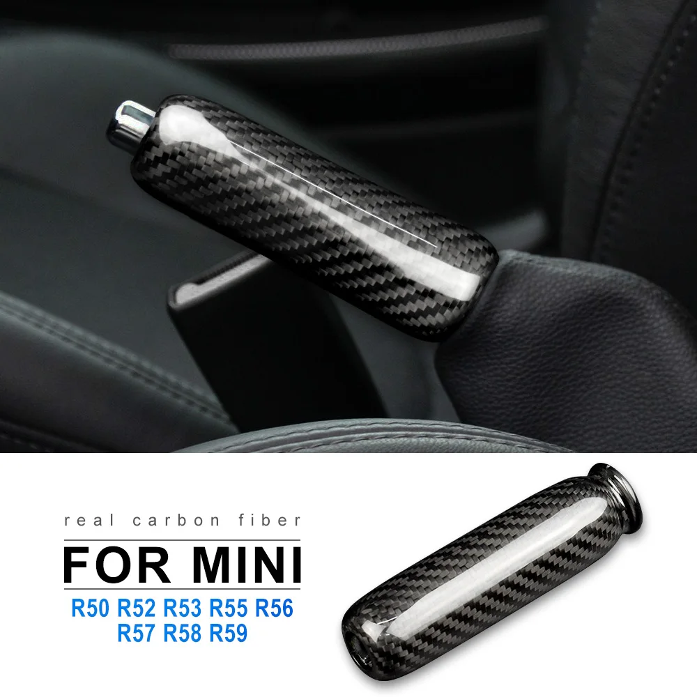Dry Carbon Fiber Car Handbrake Grip Covers For MINI Cooper R55 Clubman ...