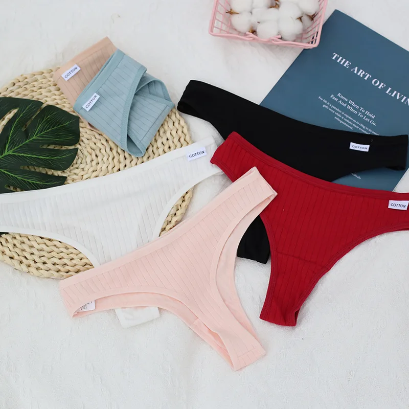 6pcs Cotton Thong Pants for Women with Low Waist Sexy Invisible and ...