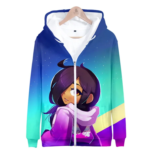 Aphmau Merch Hoodie Zipper Flame Purple And Red 3D Print Jacket Coat ...