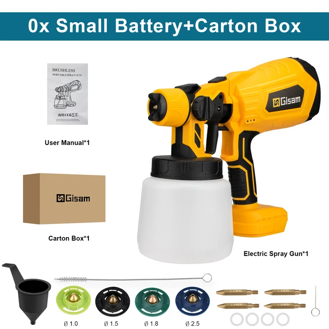 1000ML Brushless Electric Spray Gun HVLP Cordless Paint Sprayer Auto ...