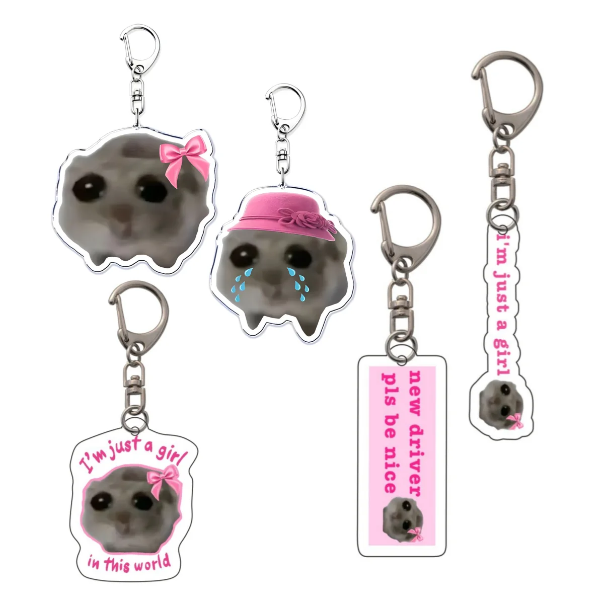 Creative-Cute-Pink-Bowknot-Hamster-Keychian-For-Women-Men-Simple-Design ...