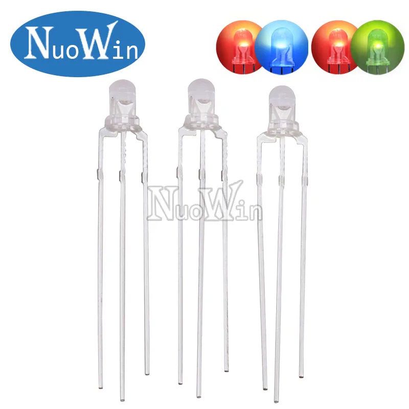 50pcs/lot 3MM Round Clear / Fog Two Colors Common Anode / Cathode LED ...