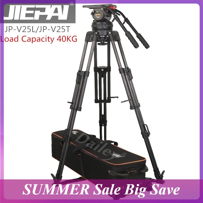 JIEPAI-V25T-Heavy-duty-Carbon-fiber-Professional-Video-tripod-40KG-with ...