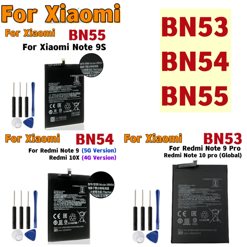 New-5020mAh-BN53-BN54-BN55-Battery-For-Xiaomi-Redmi-Note-9-Pro-Note-9 ...