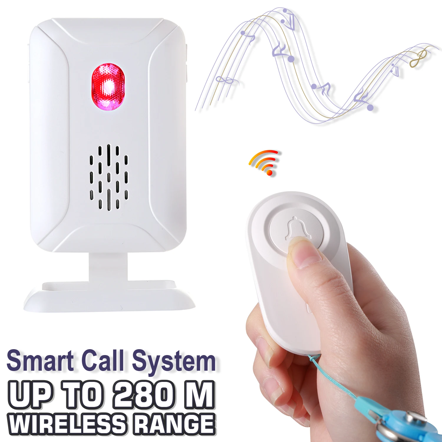 Wireless-Range-Caregiver-Pager-for-Elderly-280M-Distance-Smart-Call ...