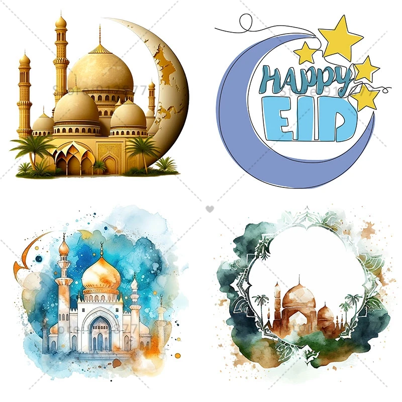Iron-on-transfers-For-Clothing-water-color-painting-mosque-ramadan ...
