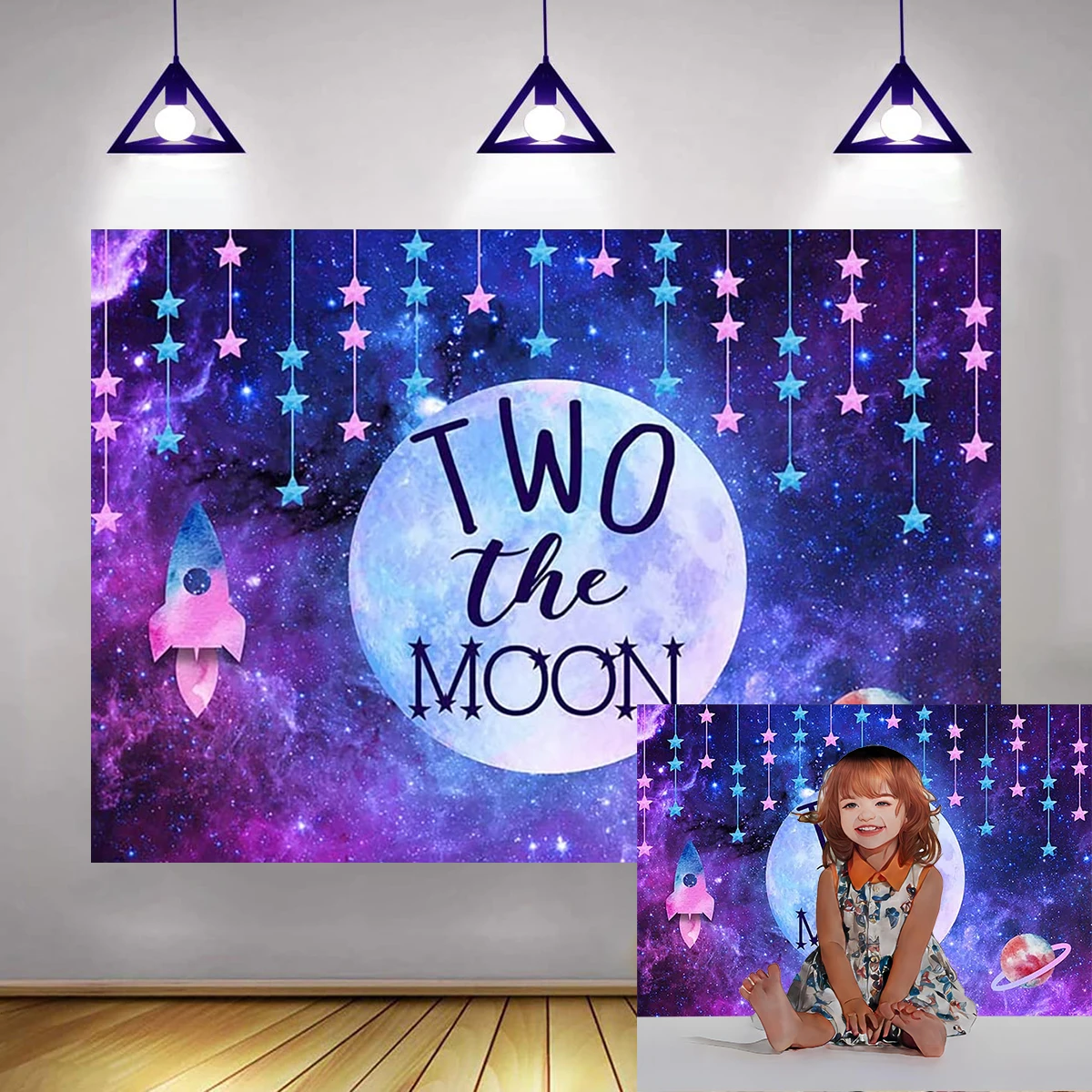 Happy-2th-Birthday-Two-The-Moon-Rocket-Universe-Galaxy-Theme-Party ...