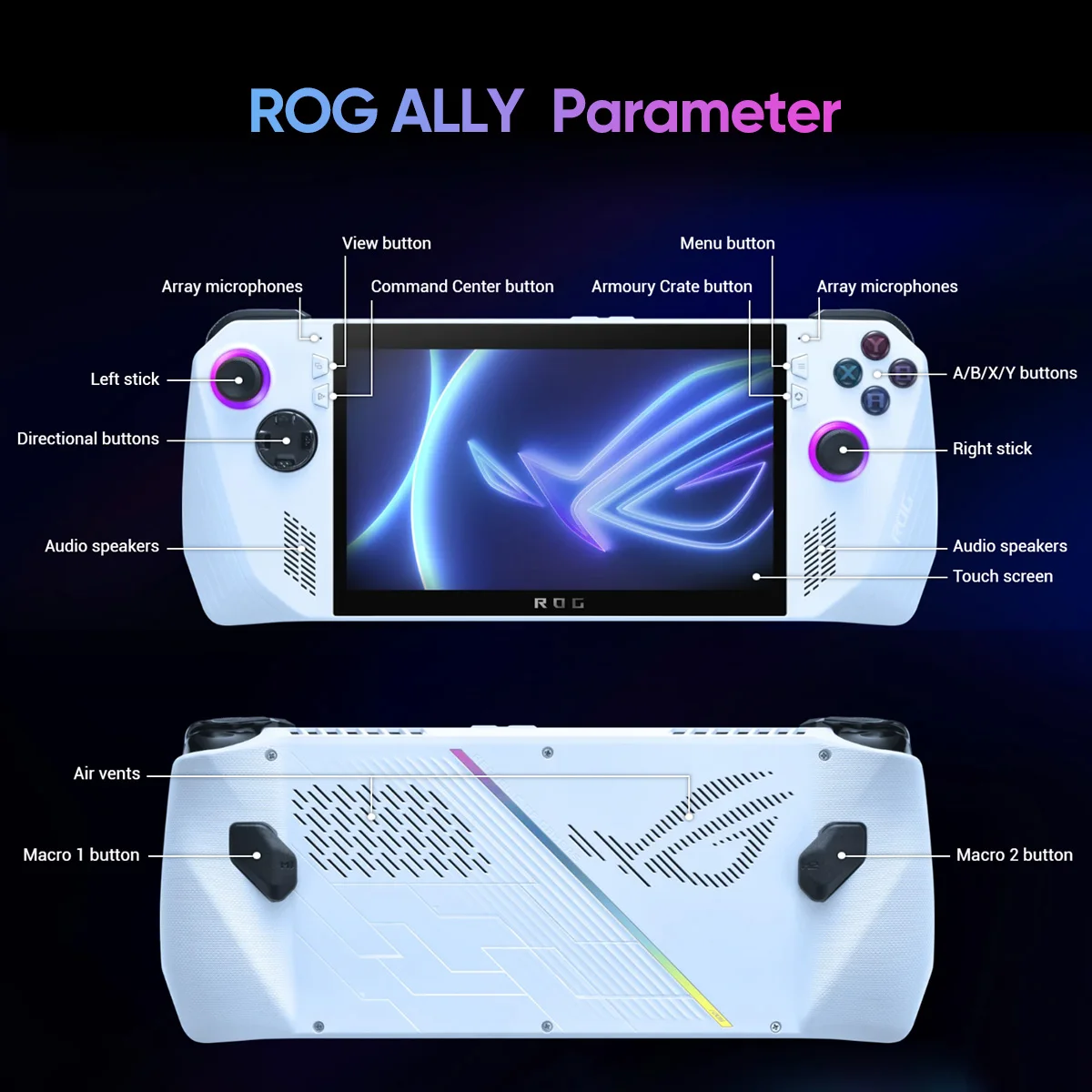 ASUS ROG Ally RC71L Gaming Console 7″ AMD Ryzen ™ Z1 Processor 120Hz FHD IPS Gaming Handheld ...