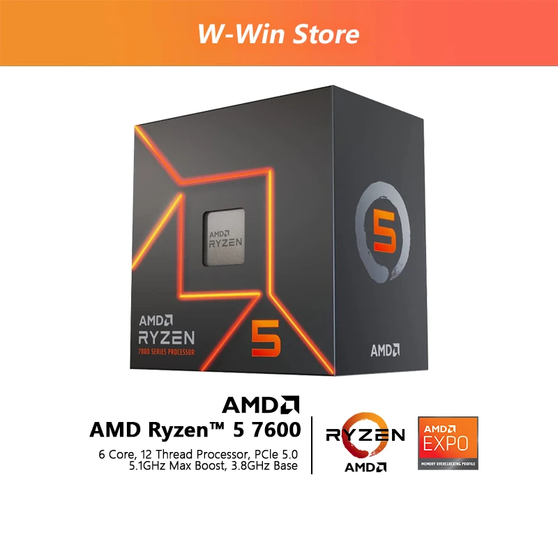 NEW AMD Ryzen 5 7600 R5 7600 3.8GHz 6 Core 12 Thread CPU Processor 5NM ...