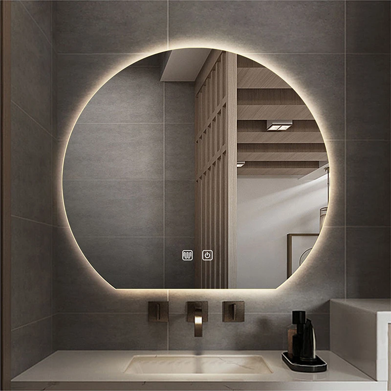 LED Smart Frameless Silver Vanity Bathroom Makeup Mirror Intelligent ...