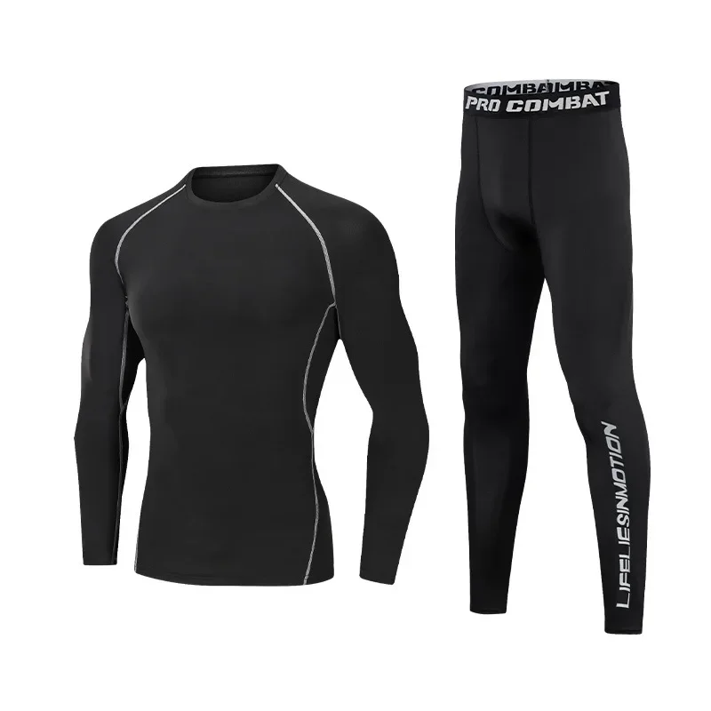 Men-s-Sports-Compresion-Hombre-Long-Sleeve-Pants-Sets-Fitness-Gym ...