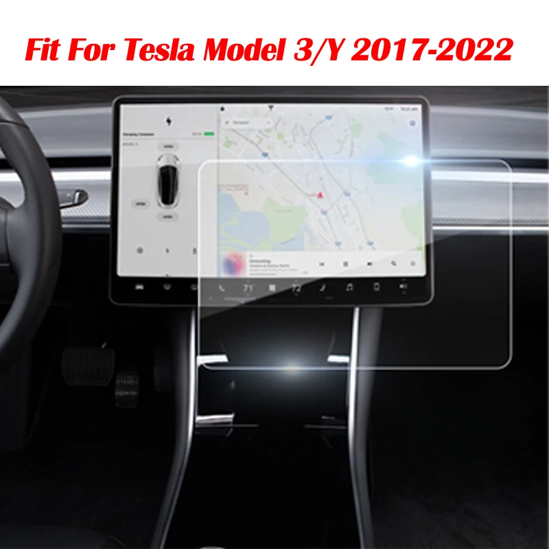 For Tesla Model 3 Y 2017-2022 Car Screen Protector Clear Tempered Glass ...