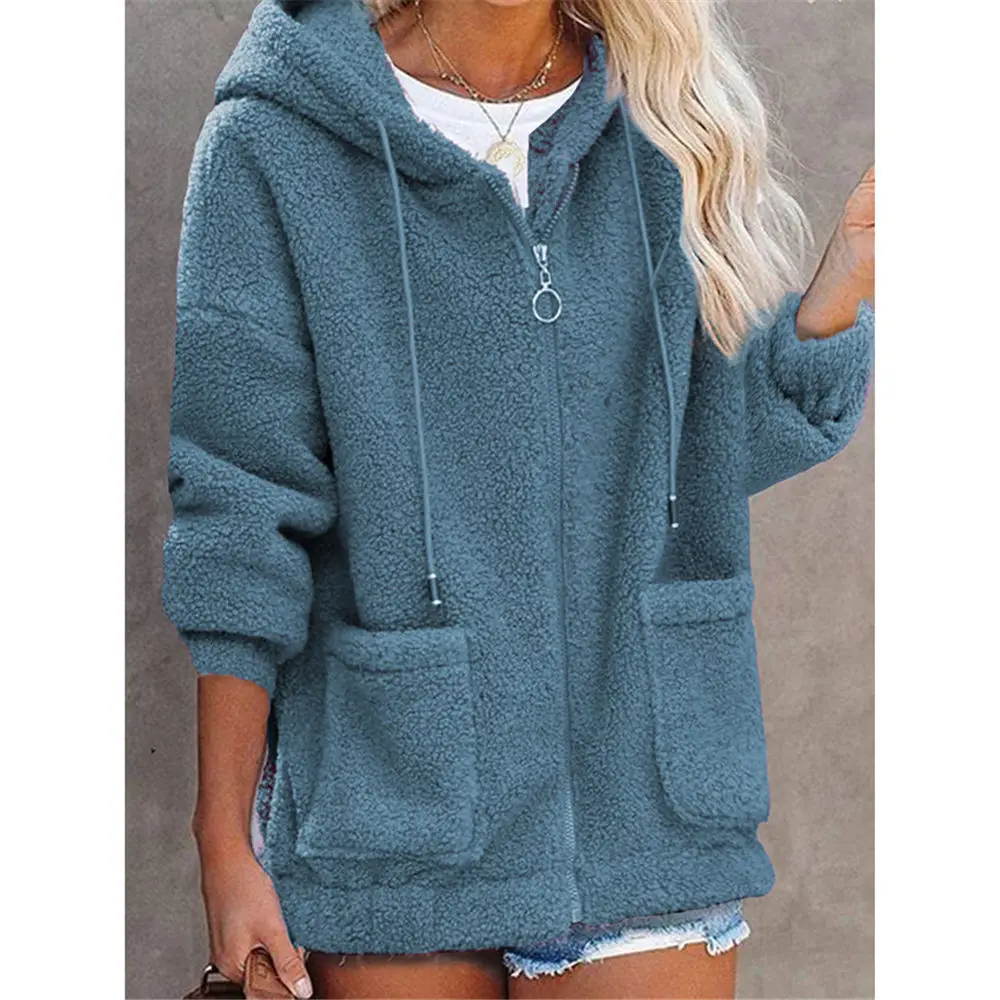 Hoodie Long Sleeve Plain Heavyweight Micro-Elasticity Loose Hooded ...