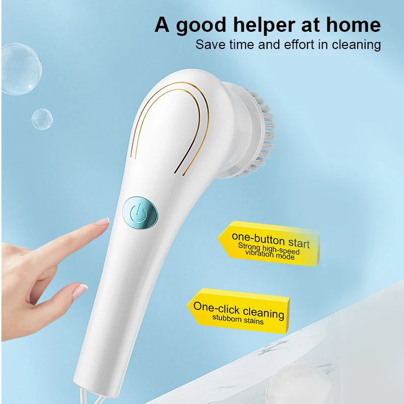 Kitchen-Electric-Wireless-Brush-USB-Charging-Bathroom-Tub-Handheld ...