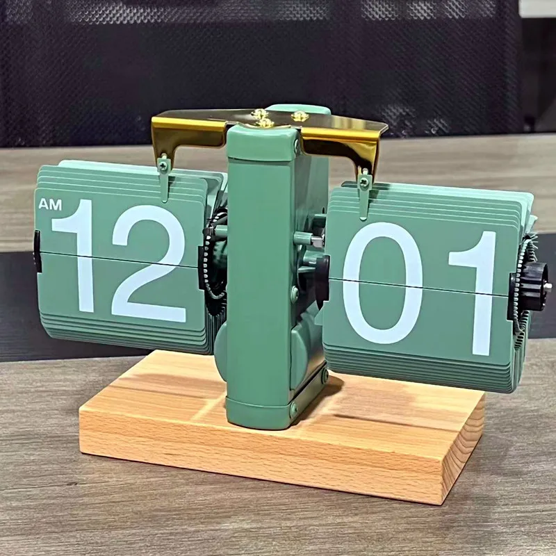 Creative Table Clock Mechanical Automatic Page Turning Clock Retro ...
