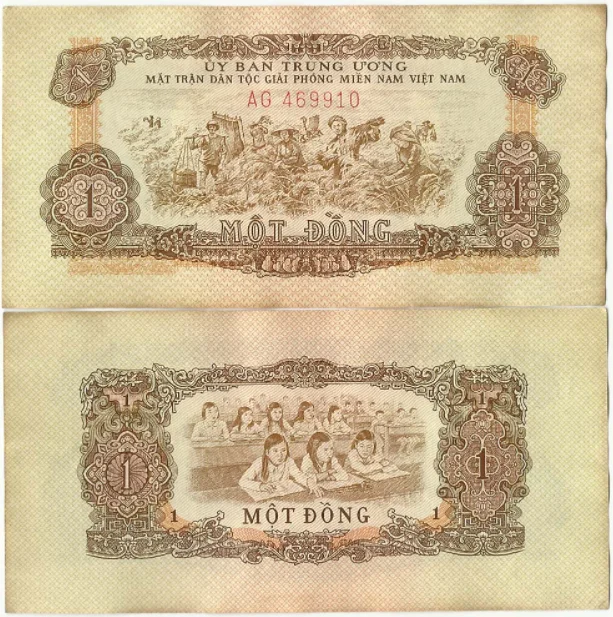 Vietnam South Vietnam 1 VND Original Notes 1963 VF (Fuera De uso Ahora ...
