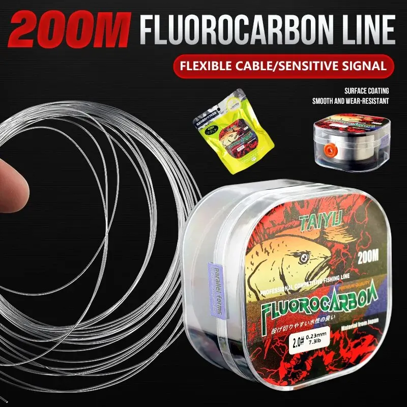 TAIYU-200M-Standard-Fluorocarbon-Fishing-Line-Japan-Materials-3LB-26LB ...