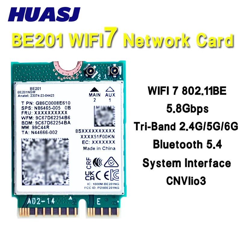 WIFI 7 802.11BE BE201 BE201NGW 無線ネットワークカード トリバンド 8774Mbps M.2 CNVIO 3 ...