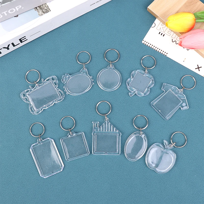 5pcs-Blank-Photo-Frame-Keychain-Clear-Acrylic-Keyring-Insert-Photo ...