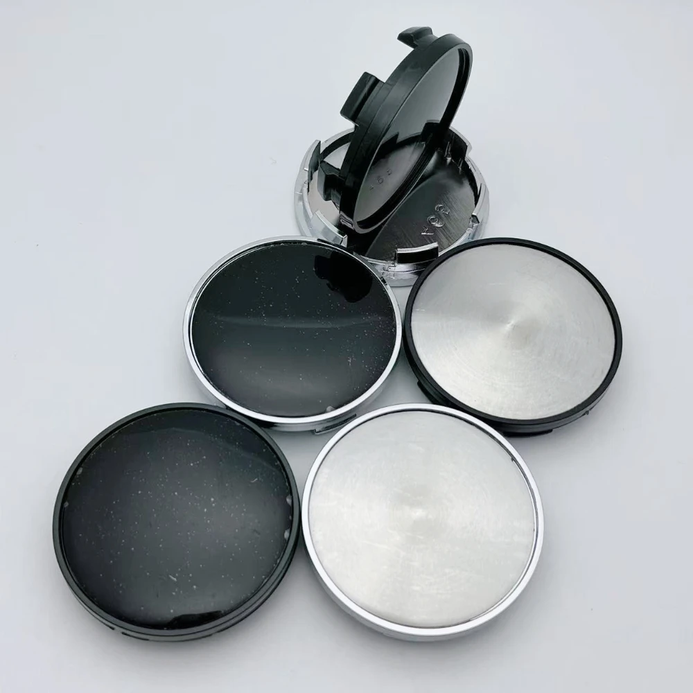 4pcs 65MM Black/Silver Emblem Car Wheel Center Caps Wheels Hubcaps Auto ...