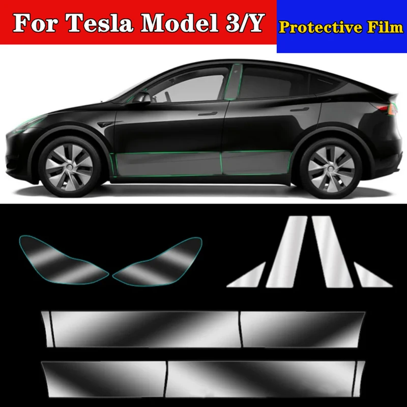 Car-Front-Door-Rear-Door-Extended-Protective-Film-For-Tesla-Model3-Y ...
