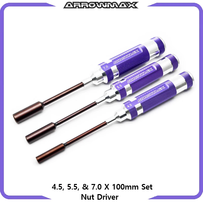 ARROWMAX-Nut-Driver-Screwdriver-Set-4-5-5-5-7-0-X-100mm-Purple-Hand ...