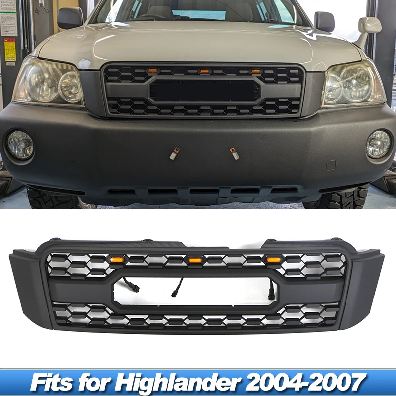 Fit-for-2004-2005-2006-2007-Toyota-Highlander-grill-with-lights ...