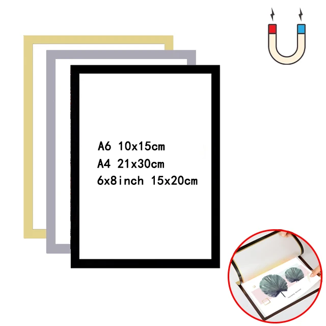 Magnetic-Photo-Frame-for-Pictures-A4-A6-Poster-Cover-Reusable-Self ...